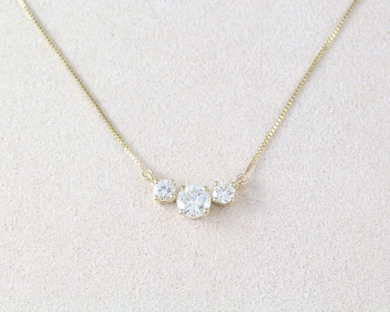 Three Stone Diamond Necklace, 3 Stone Necklace | Benati