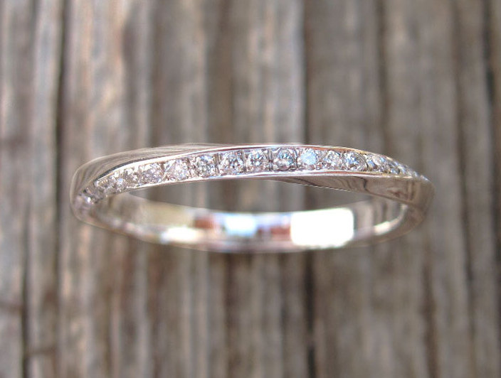 Mobius diamond wedding band, 2mm Diamond eternity band | Benati